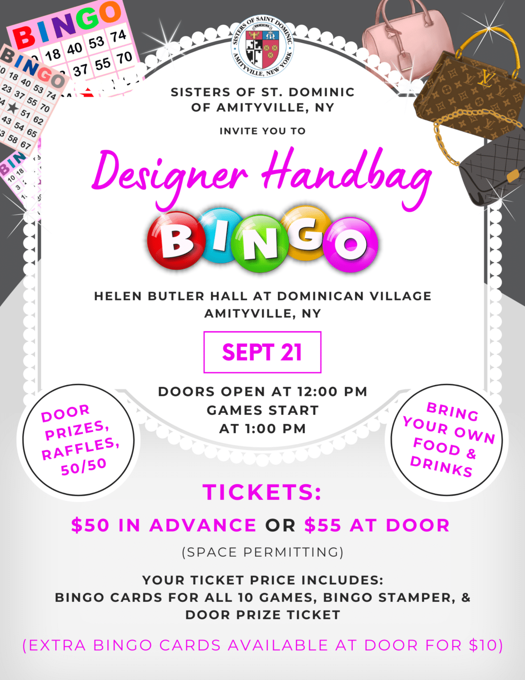 Designer Handbag BINGO | Sisters of St. Dominic